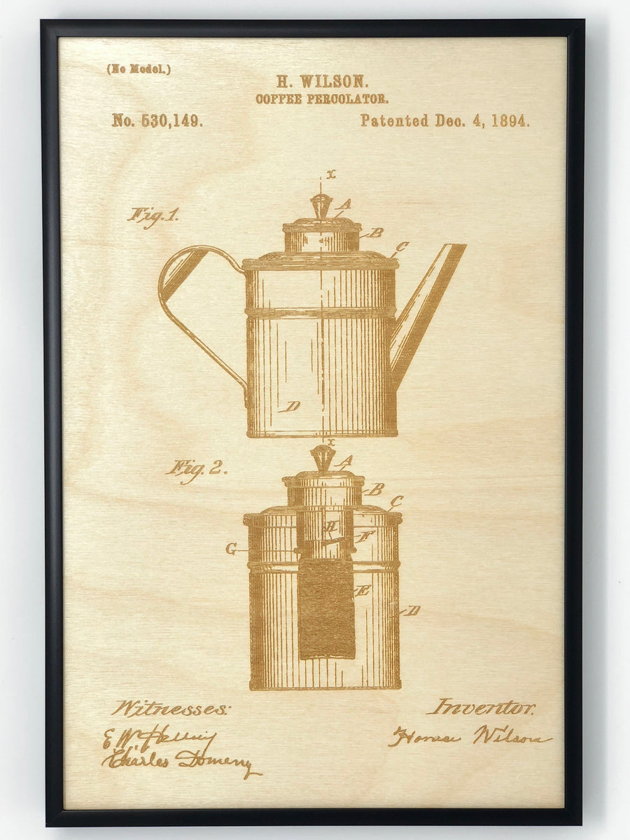 Coffee Percolator Patent Drawing – WoodPatentArt