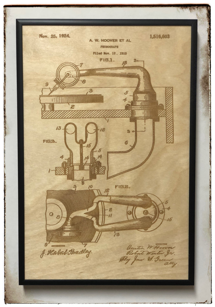 Phonograph Patent Drawing – WoodPatentArt